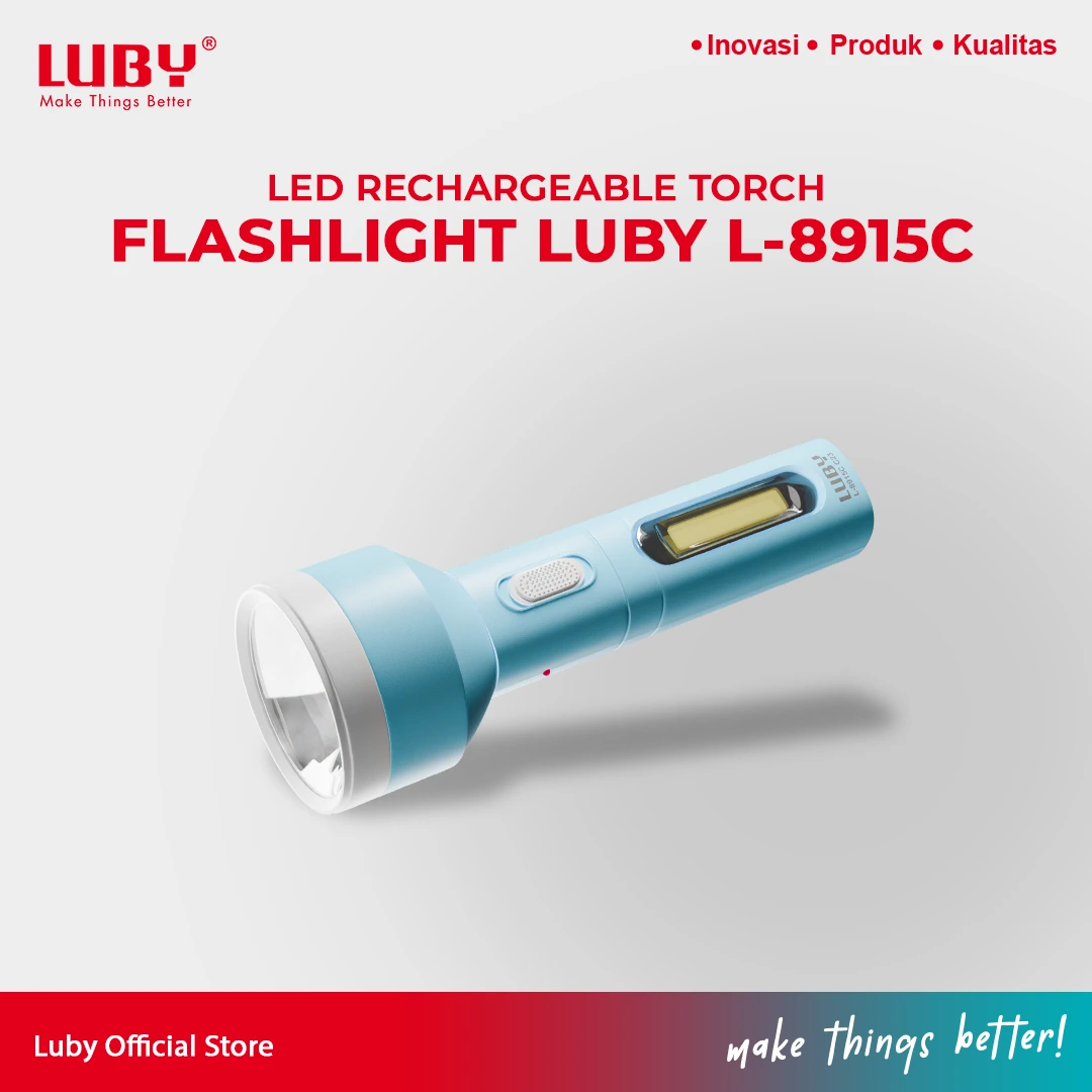 LUBY Flashlight Senter Tangan 5 Watt Tahan Lama Rechargeable L 8915C ...