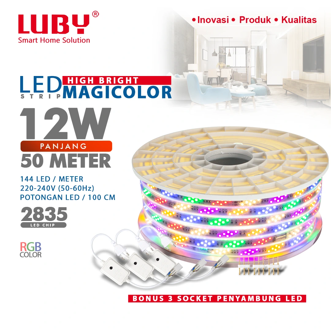 LUBY LED Strip Magic Color 12 Watt 50 Meter - Luby Indonesia